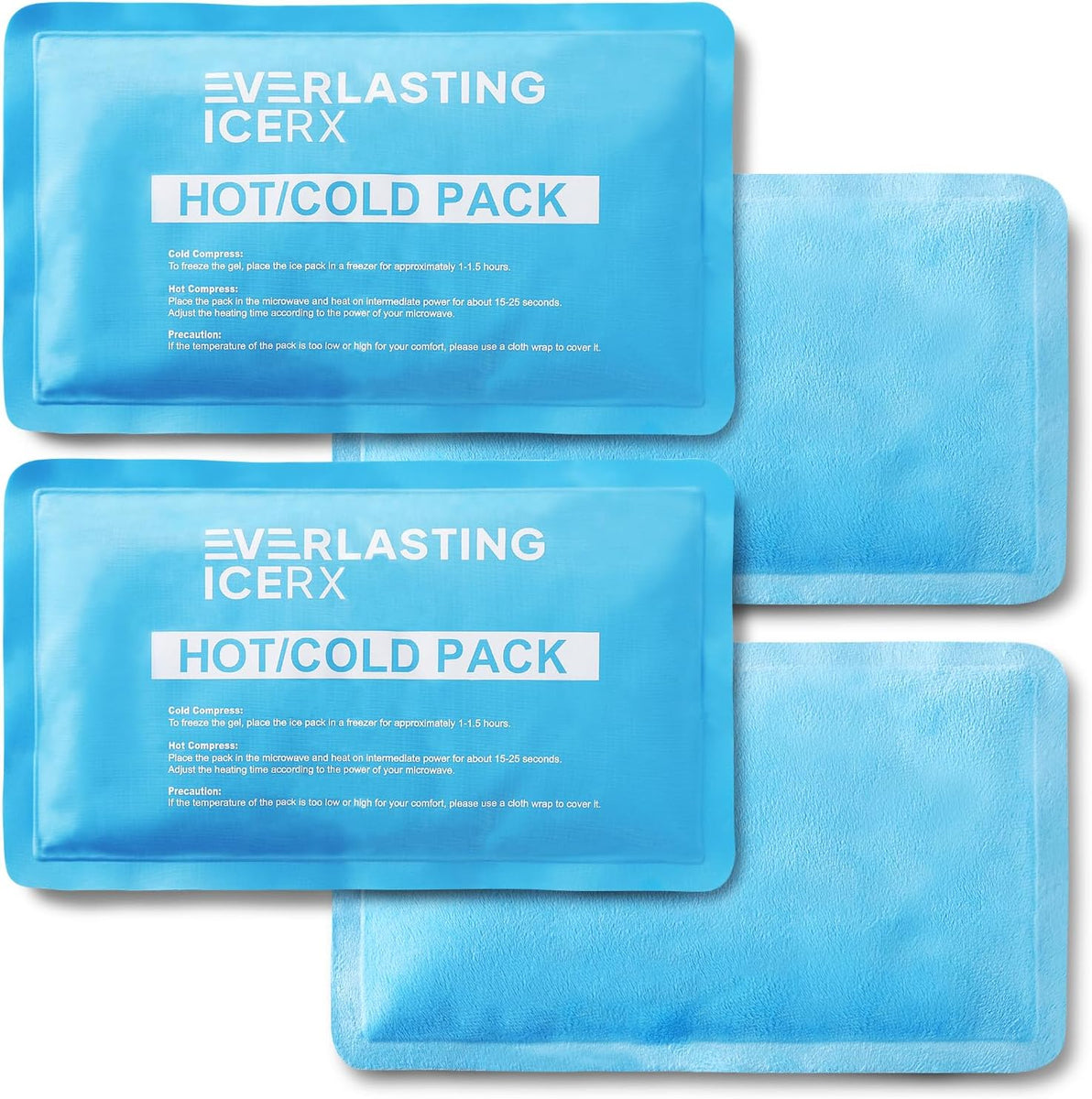 Reusable Hot and Cold Gel Soft Ice Packs - 4 Pack Large Gel Ice Pack ...