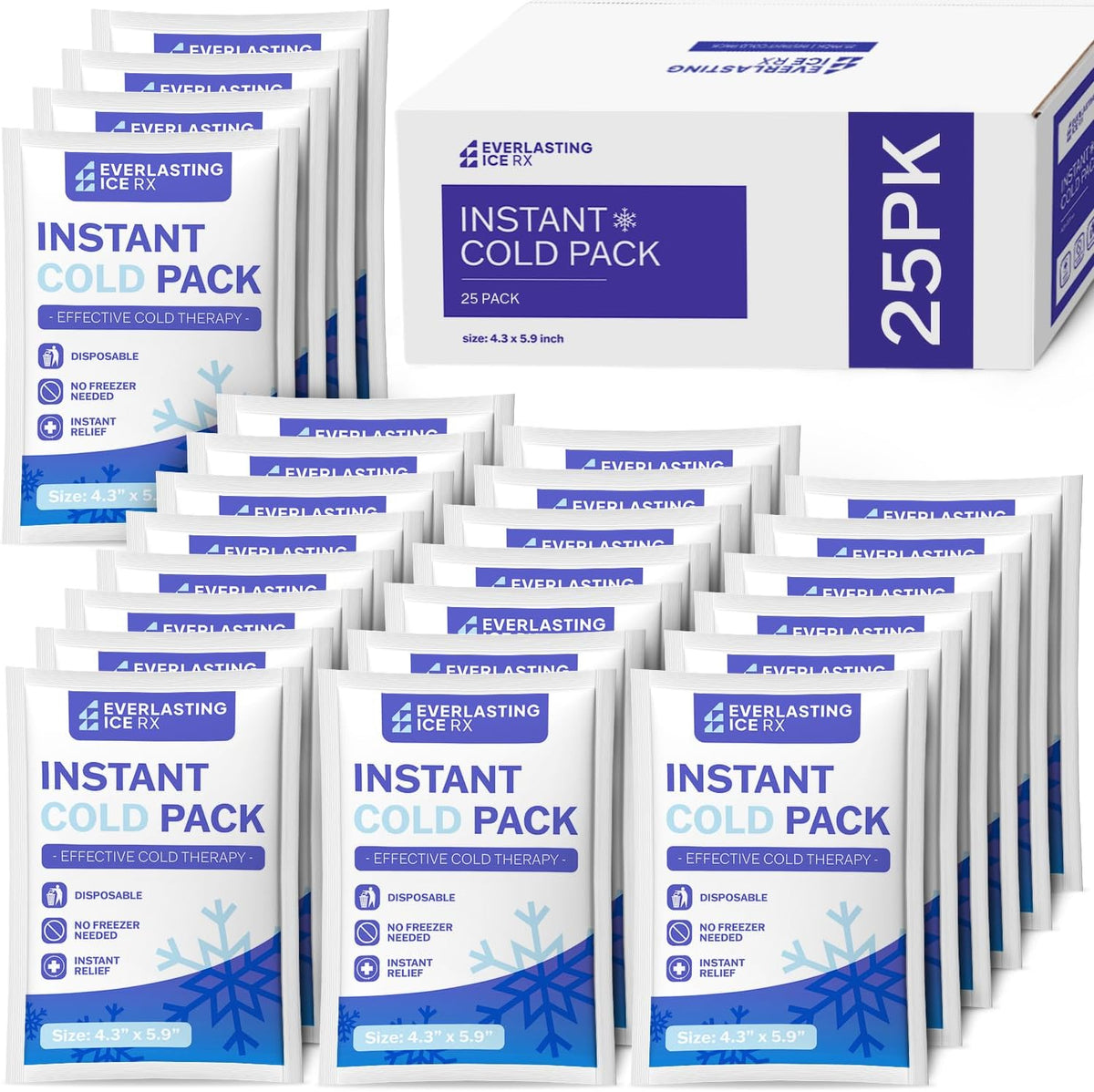 25 Pack - Instant Cold Packs - Instant Ice Packs for Injuries | Dispos ...